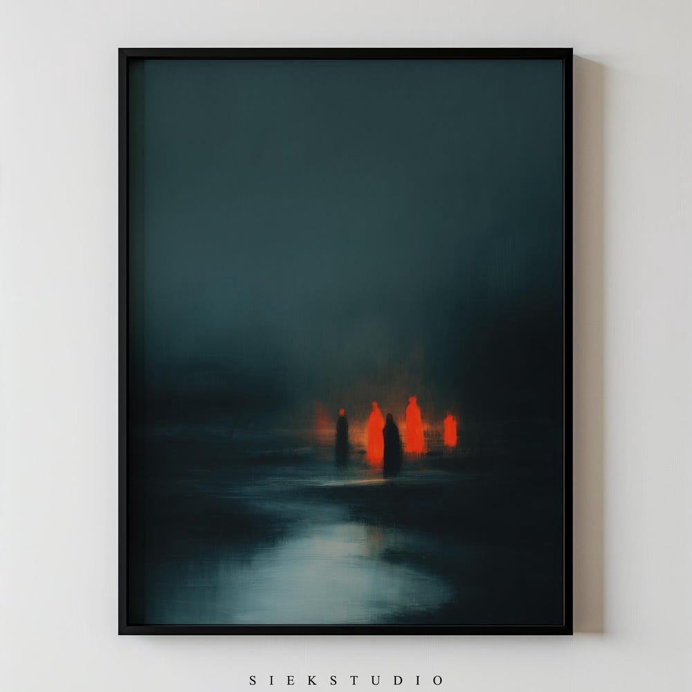 Vesco Abstract Figures Minimalist Landscape Blue Poster, 24x36 ...