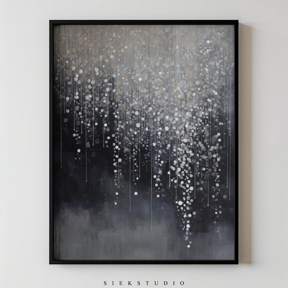 Vesco Abstract Gray Silver Water Drip Poster, 16x24 UNFFRAMED - Walmart.com