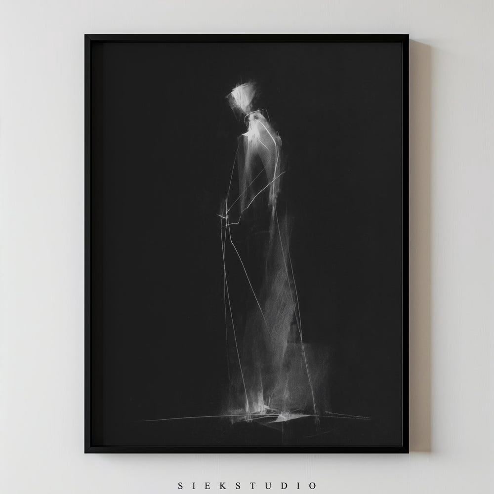 Vesco Abstract Male Figure Black and White Minimalist Poster, 16x24 ...