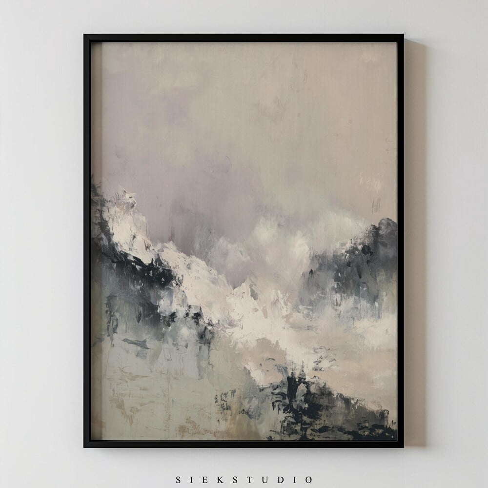 Vesco Abstract Minimalist Beige Mountain Landscape Contemporary Poster ...