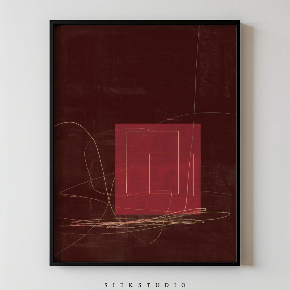 Vesco Abstract Minimalist Line Drawing Geometric Poster, 24x36 ...