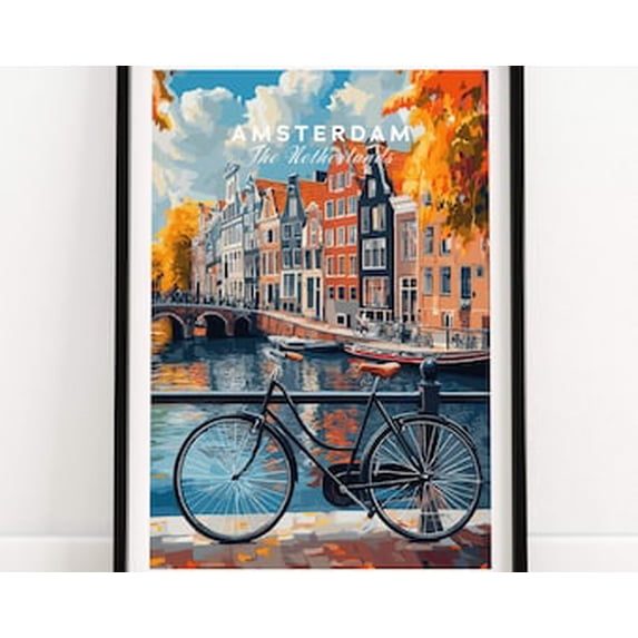 Vesco Amsterdam Dutch Canal Scene, Classic Dutch Art Print, Citys, 8x12 ...