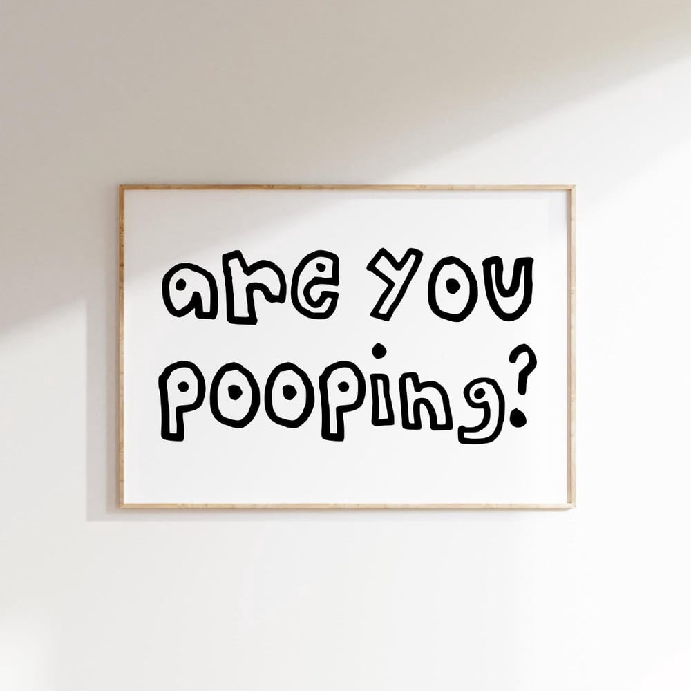 Vesco Are You Pooping Bathroom Print: Hand Above Toilet Decor Art Print ...