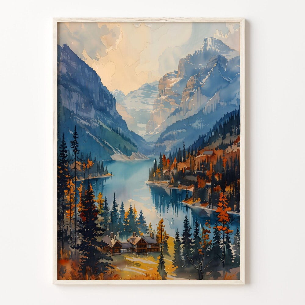 Vesco Banff Art: Canadian Landscape Art Print, 8x12 UNFFRAMED - Walmart.com