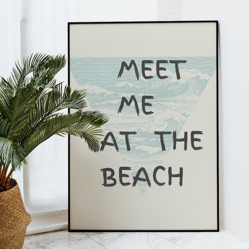 Vesco Beach Meet Me at the Beach Poster, 24x36 UNFFRAMED - Walmart.com
