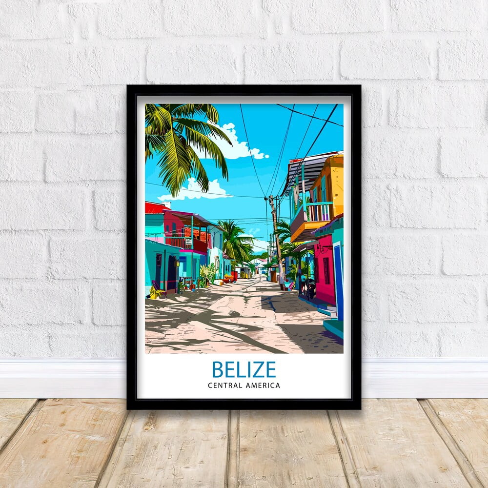 Vesco Belize Travel Print Wall Decor Wall Art Belize Wall Art Print ...