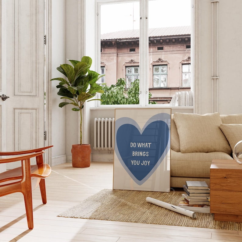 Vesco Blue Hearts Poster, 8x12 UNFFRAMED - Walmart.com