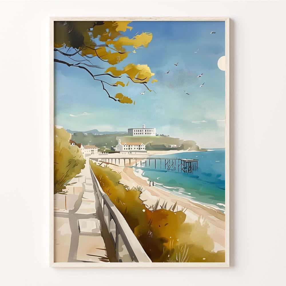Vesco Bournemouth Beach Print: Dorset Coast Wall Art Art Print, 8x12 ...