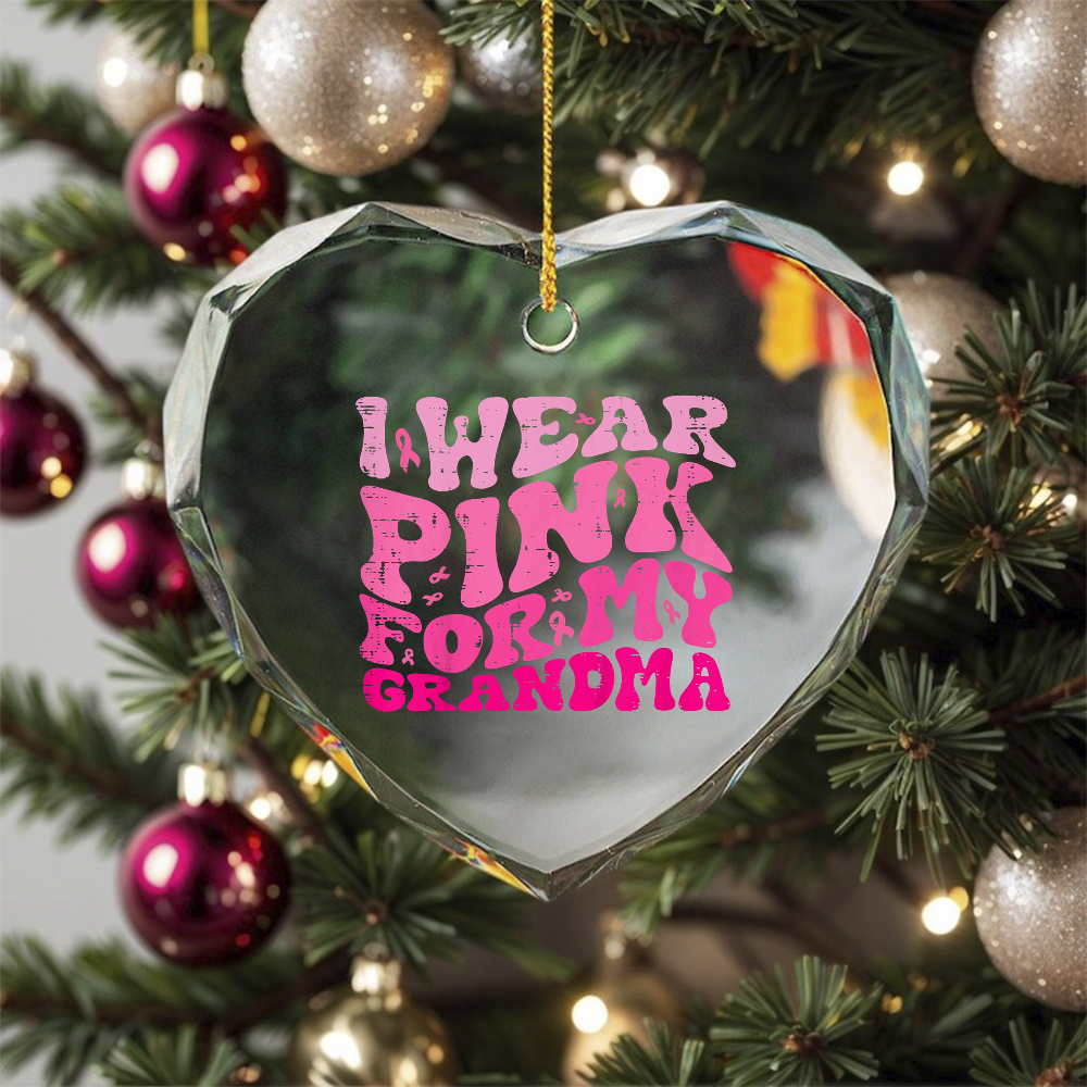 Vesco Breast Cancer Pink Grandma Retro Awareness Girls Boys Ornament ...
