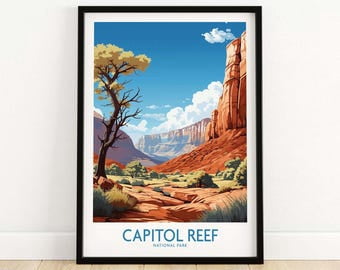 Vesco Capitol Reef Print Art Travel Home Décor Poster Present, 8x12 ...