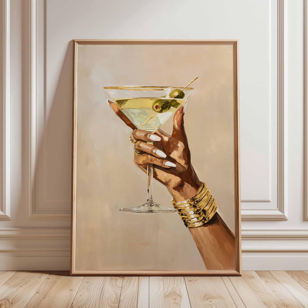 Vesco Chic Martini Glass Poster, 12x18 UNFFRAMED - Walmart.com