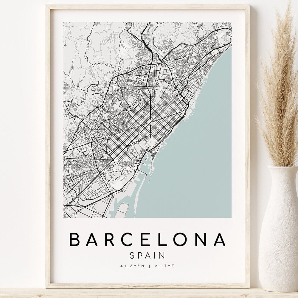 Vesco City Map, Spain Wedding Present, Presents Present Map Poster ...