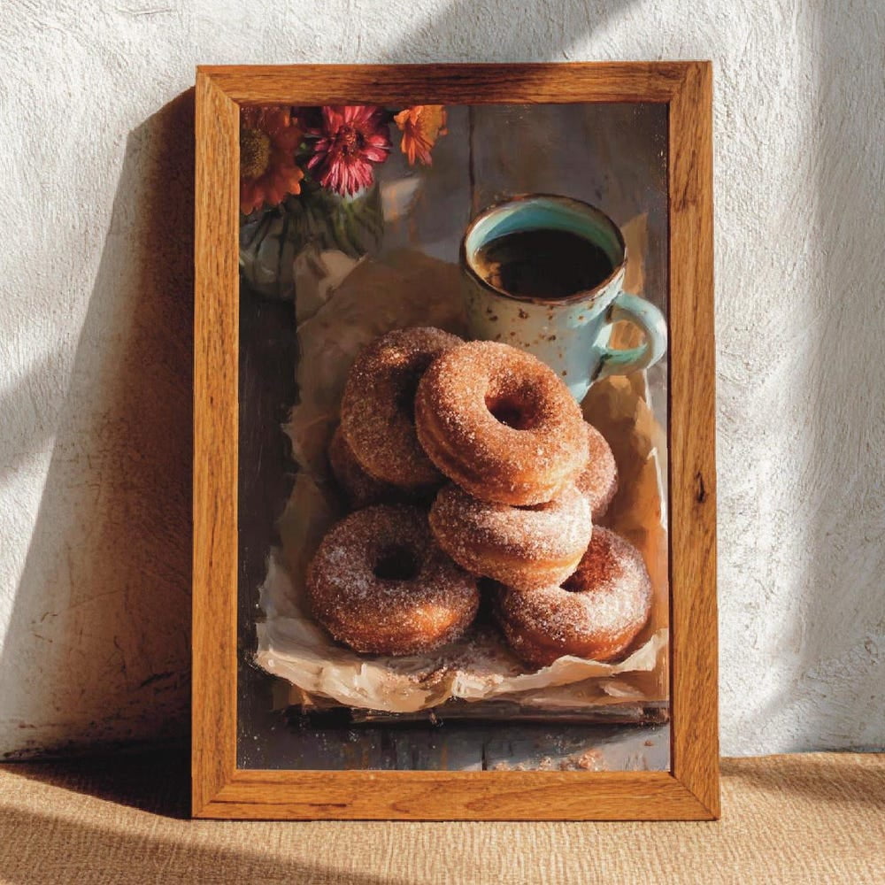 Vesco Coffee and Doughnut Still Life Poster, 12x18 UNFFRAMED - Walmart.com
