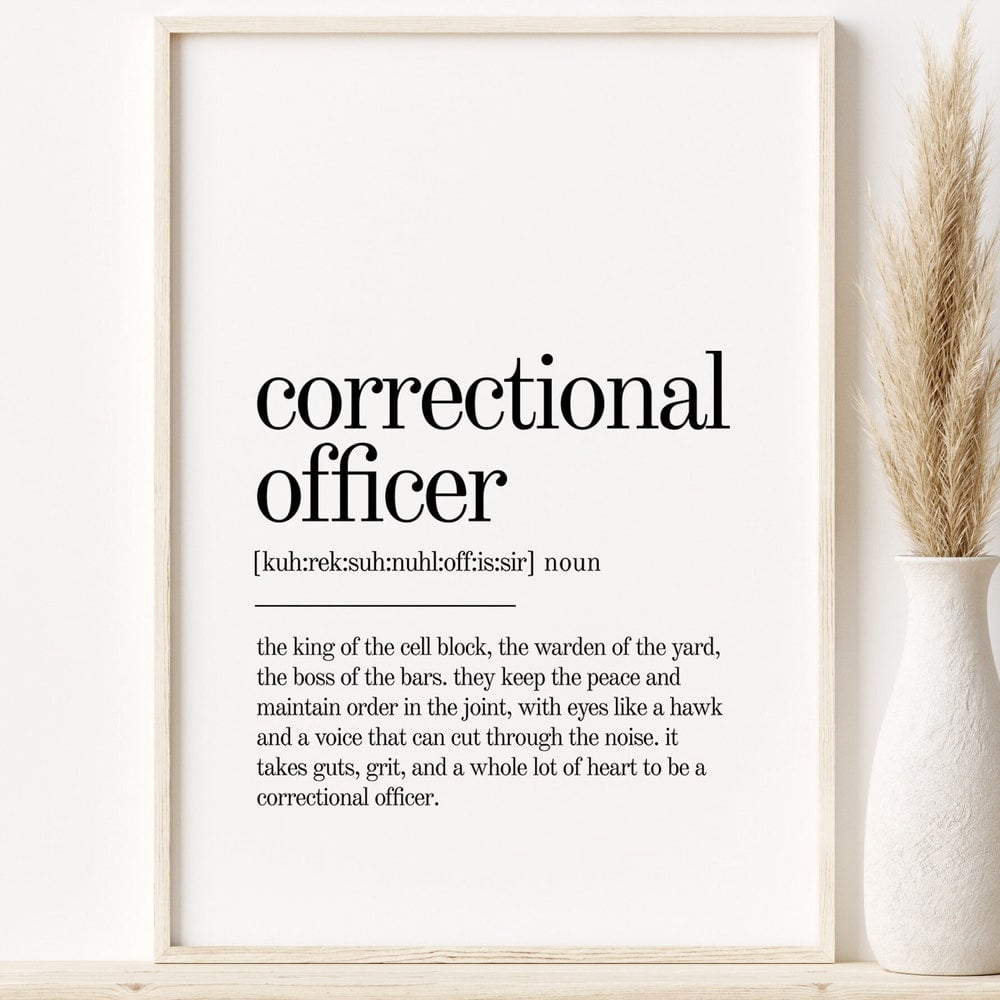 Vesco Correctional Officer Definition Print, Wall Home Decor Art Print ...