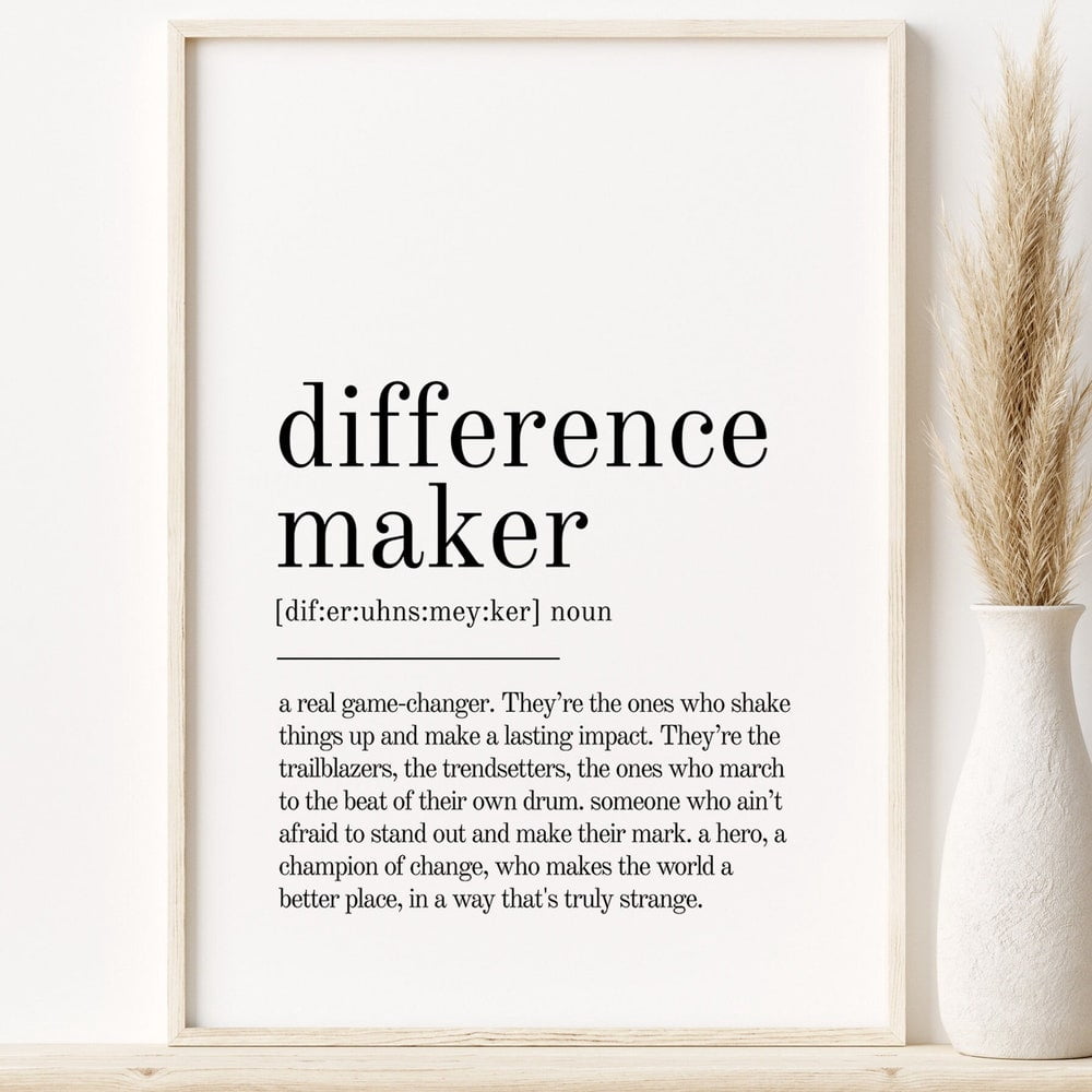 Vesco Difference Maker Definition Print, Presents Present, Wall Art ...