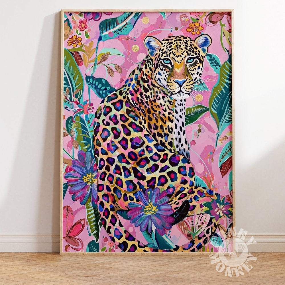 Vesco Dopamine Animal Print, Preppy Leopard Wall Art, Maximalist, 12x18 ...