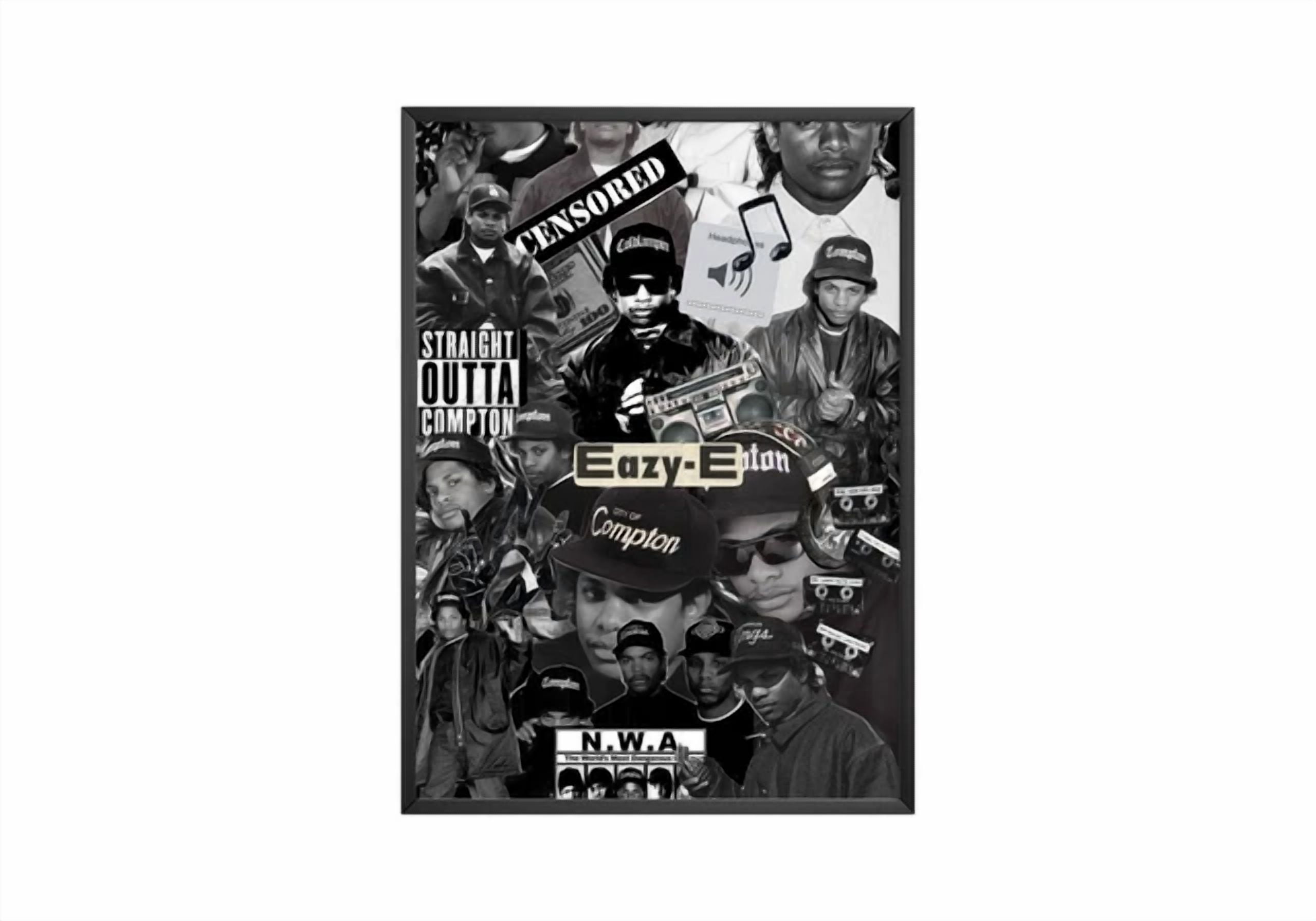 Vesco Eazy E Collage Poster Rap Icon Decor Hip Hop Fan Wall Art Print ...
