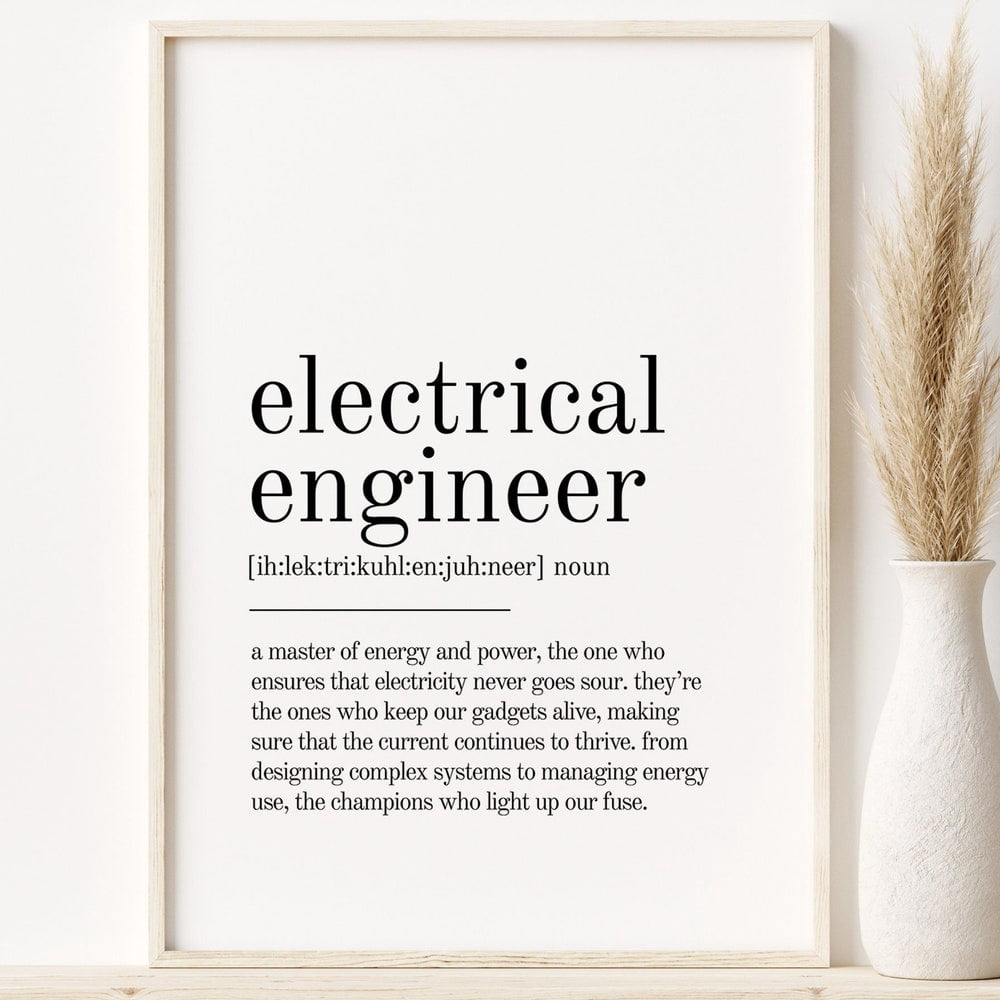 Vesco Electrical Engineer Definition Print, Wall Art Prints, Quote ...