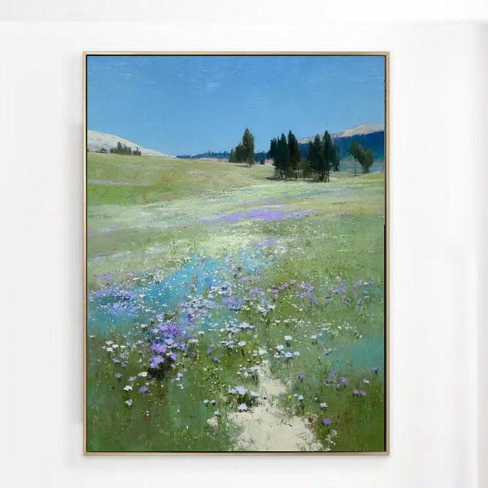 Vesco Flower Field under Clear Sky a Poster, 24x36 UNFFRAMED - Walmart.com