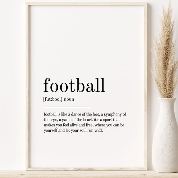 Vesco Football Definition Print, Wall Art Prints, Quote Decor, Presents ...