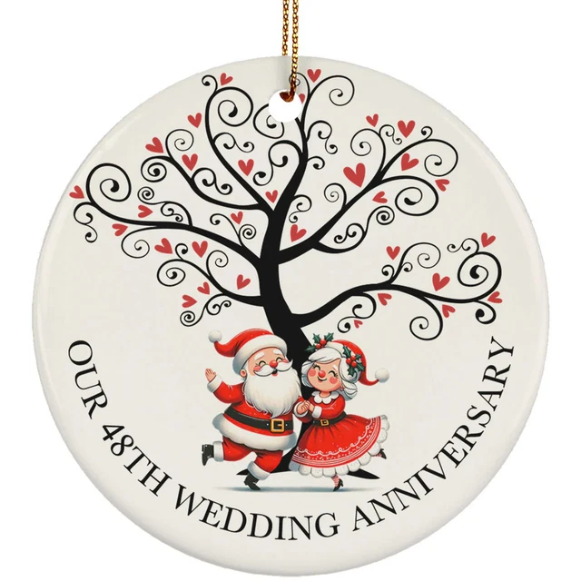 Vesco Funny Santa Couple 48 Years Ornament Our 48th Wedding Anniversary ...