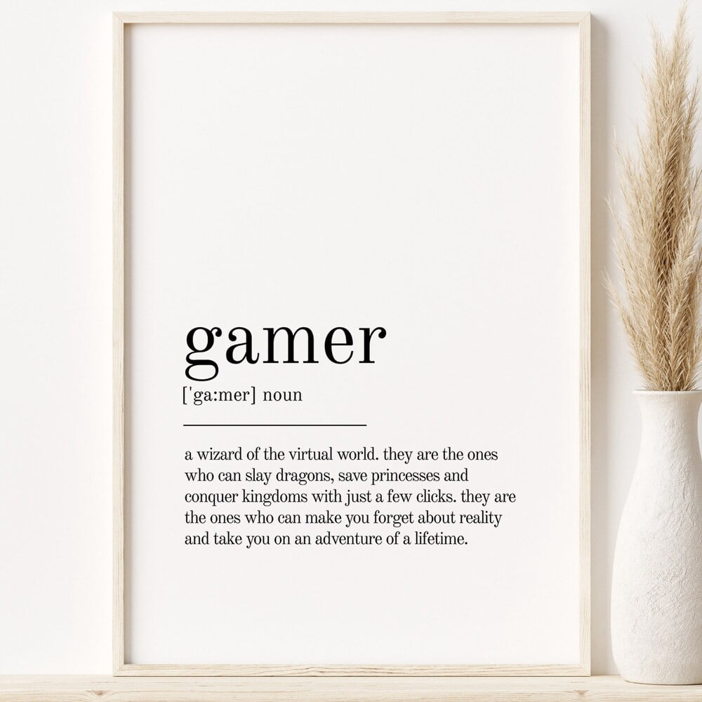 Vesco Gamer Definition Print, Wall Art Prints, Quote Decor, Presents ...
