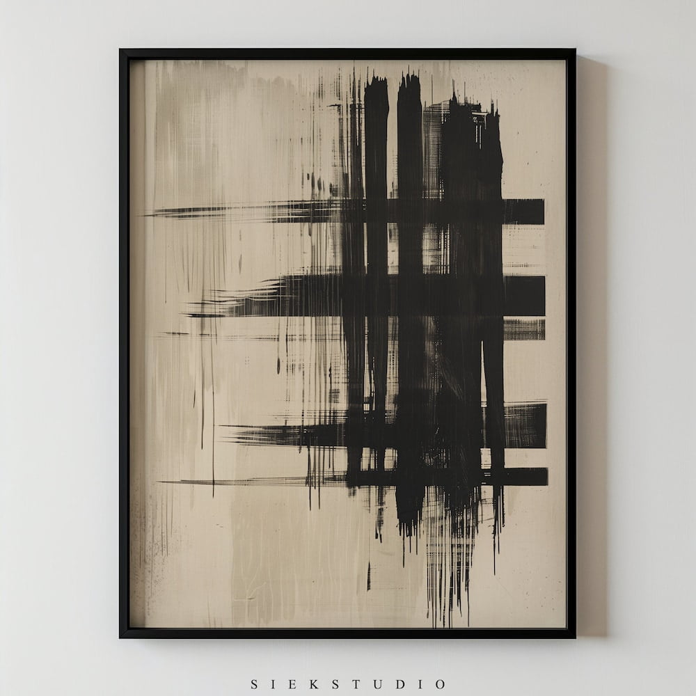Vesco Geometric Abstract Line Art Black Lines Minimalist Poster, 12x18 ...