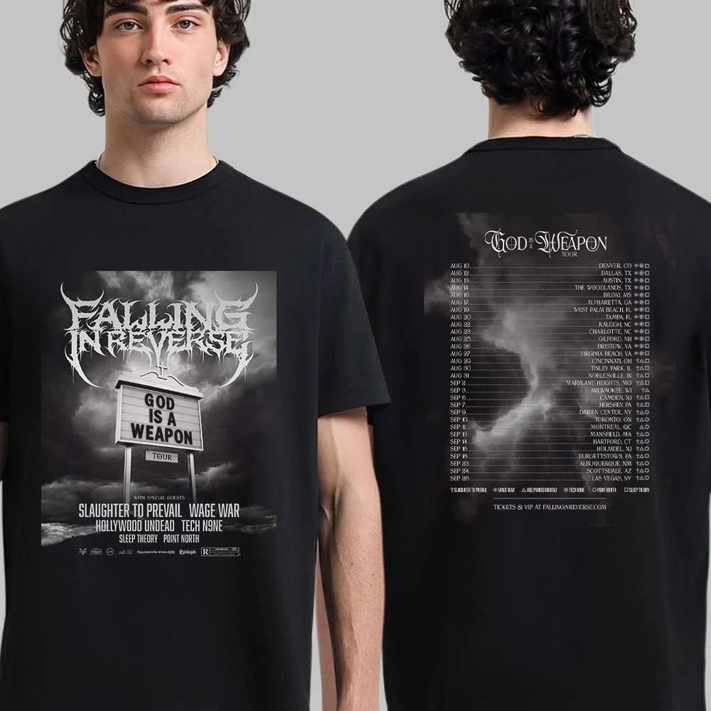 Vesco God Is A Weapon Tour 2025 Band Falling In Reverse T-Shirt ...