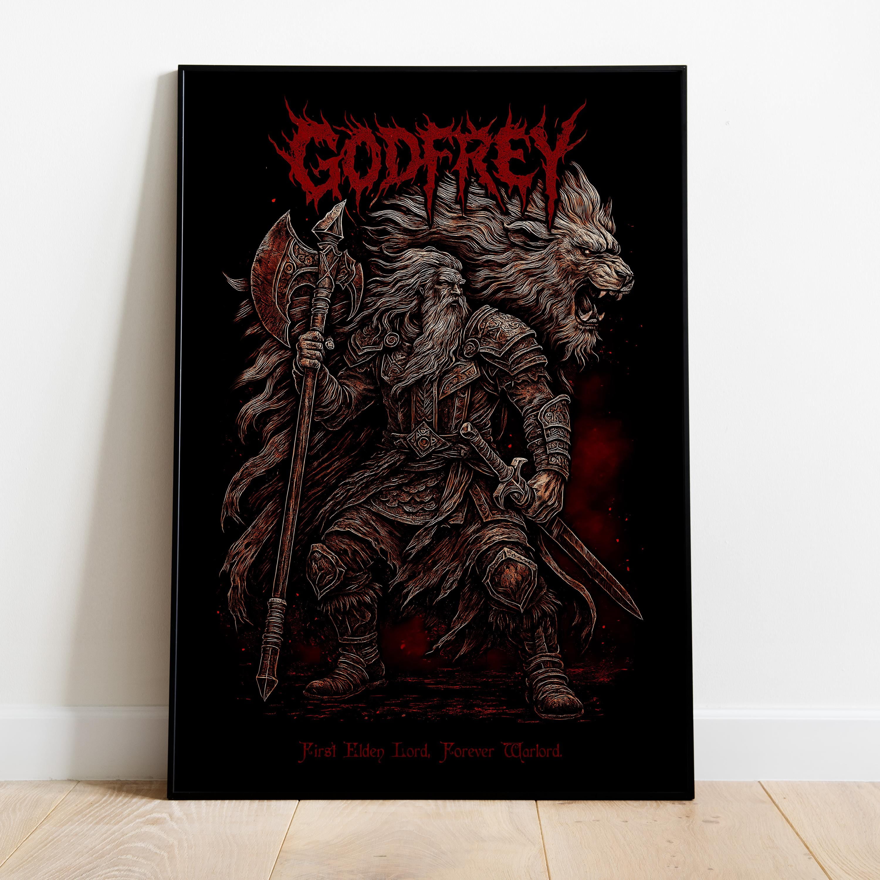 Vesco Godfrey, First Elden Lord Poster, Frameless Wall Art & Print ...