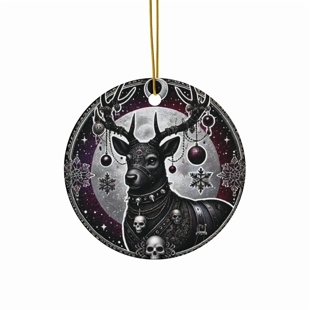 Vesco Gothic Reindeer Christmas Ornament – Dark Fantasy Holiday Décor ...