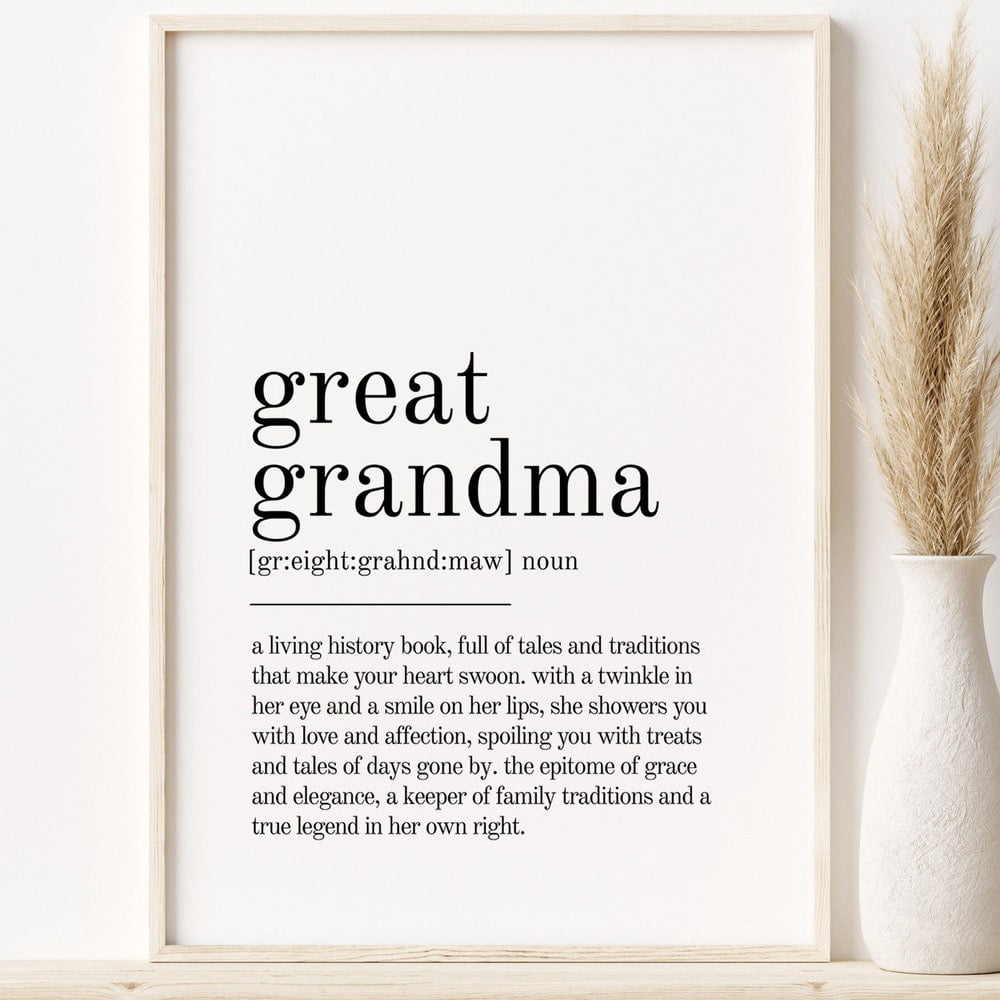 Vesco Great Grandma Definition Print, Wall Art Prints, Printable Art ...