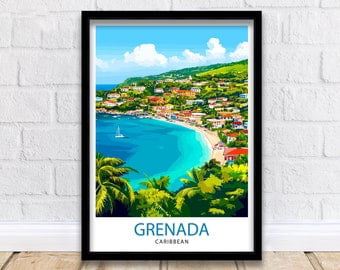 Vesco Grenada Caribbean Travel Print Wall Decor Wall Art Art Print ...