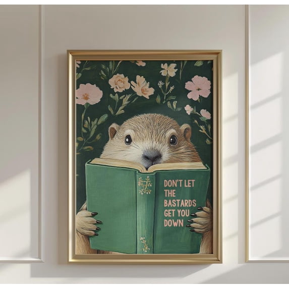 Vesco Groundhog Reading Motivational Book Poster, 8x12 UNFFRAMED ...