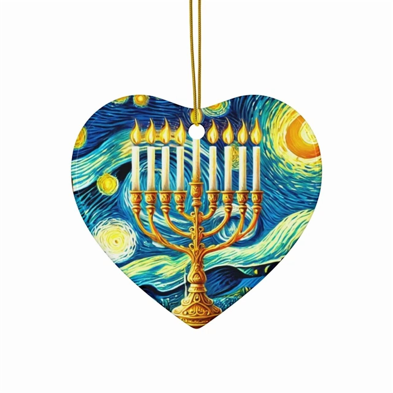 Vesco Hanukkah Menorah with Starry Night Background – Printed on ...