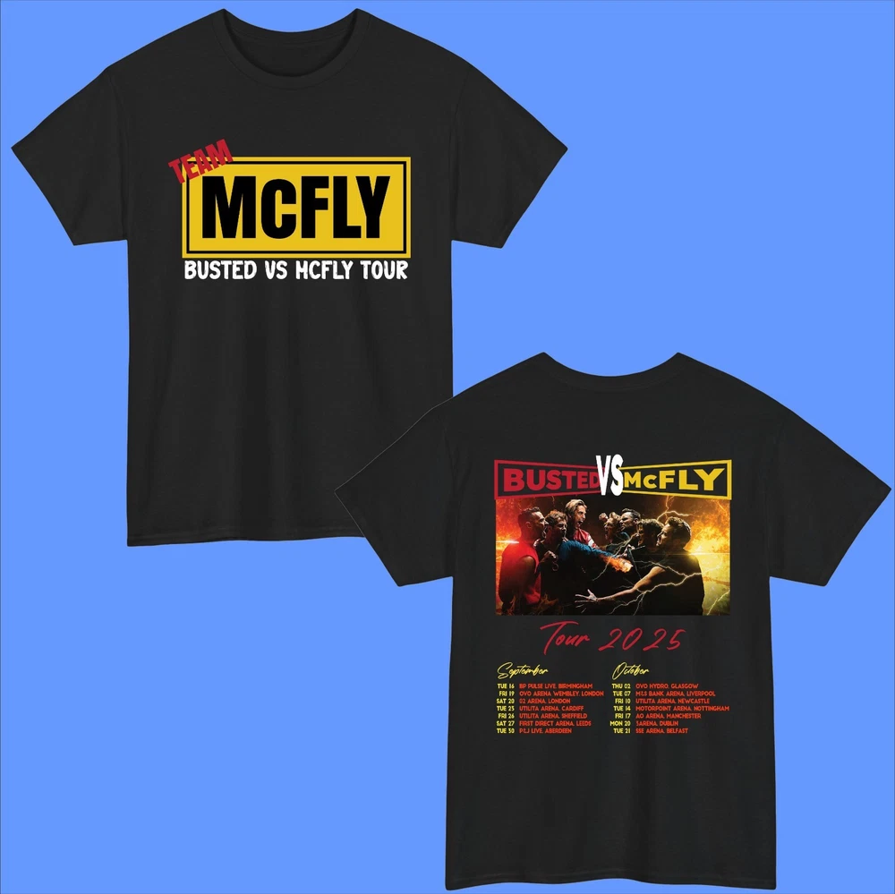 Vesco Hot Trending Mcfly Vs Busted Tour 2025 T-Shirt Team Mcfly Band ...