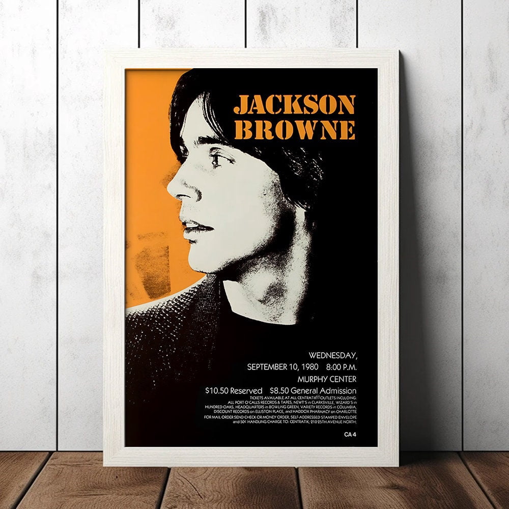 Vesco Jackson Browne Vintage Concert Poster - Music Fan Collectibles ...