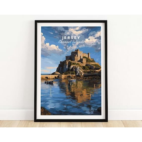 Vesco Jersey Gorey Castle Print | Channel Islands Travel Wall Dec ...