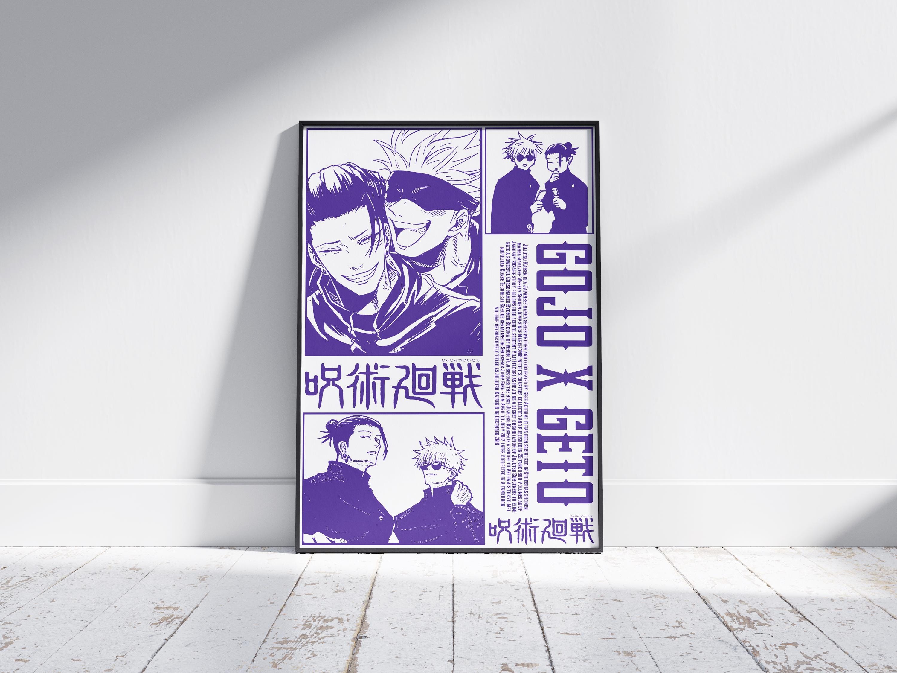 Vesco Jujutsu Kaisen Gojo And Geto Anime Poster Print, , Jjk Gojo Manga ...