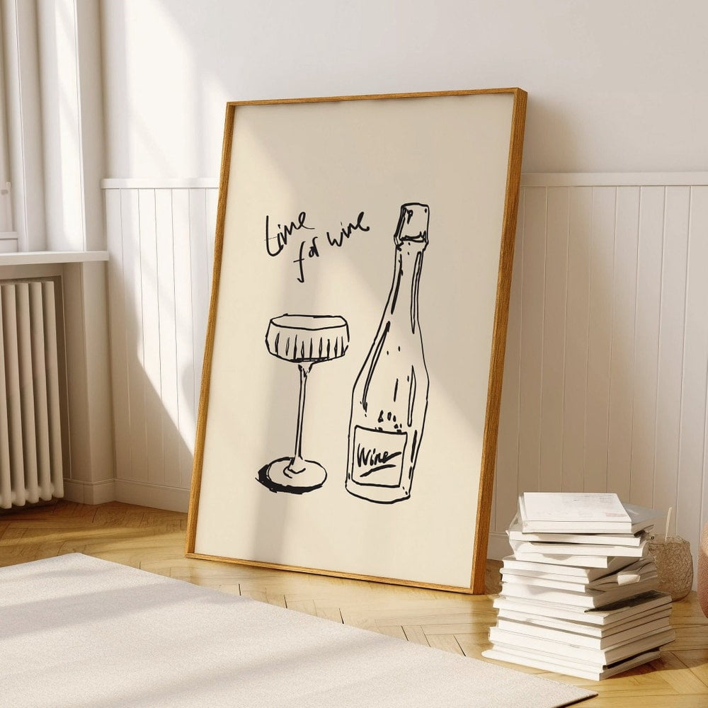 Vesco Kitchen Wine Trendy Minimalistic Art Still Line Art Poster, 16x24 ...