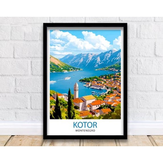 Vesco Kotor Montenegro Travel Print Wall Decor Wall Art Kotor Art Print ...
