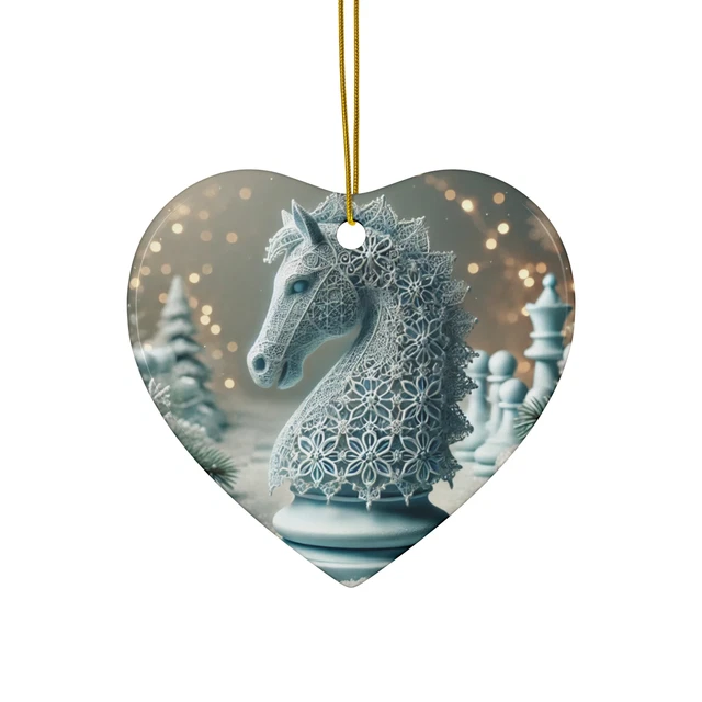 Vesco Lace-Style Chess Knight Horse with Winter Theme – Printed on ...