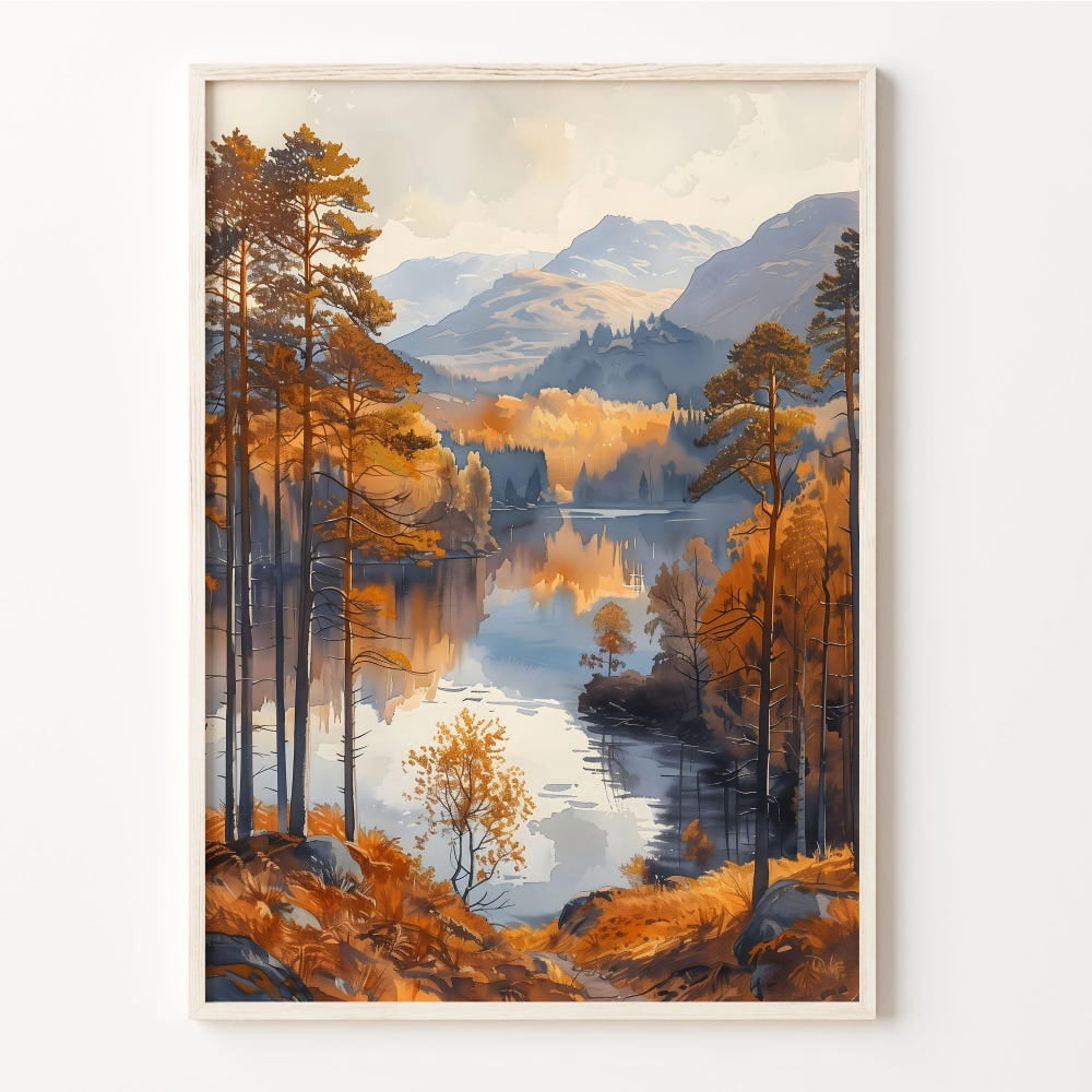 Vesco Lake Windermere Print: Cumbria Landscape Wall Art Art Print, 8x12 ...