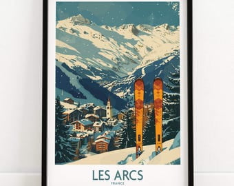 Vesco Les Arcs Wall Art Print France Art Print Les Arcs Resort Ar ...