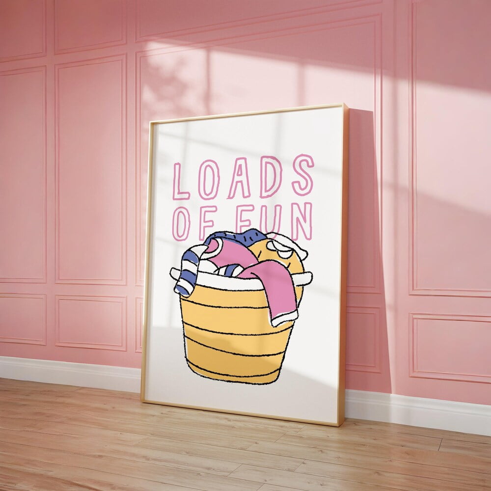 Vesco Loads Fun Print, Laundry Room Poster, Cute Laundromat Wall Art ...