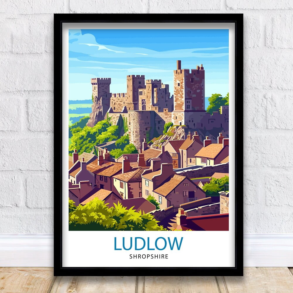 Vesco Ludlow Shropshire Print Historic Market Town Art Art Print, 8x12 ...
