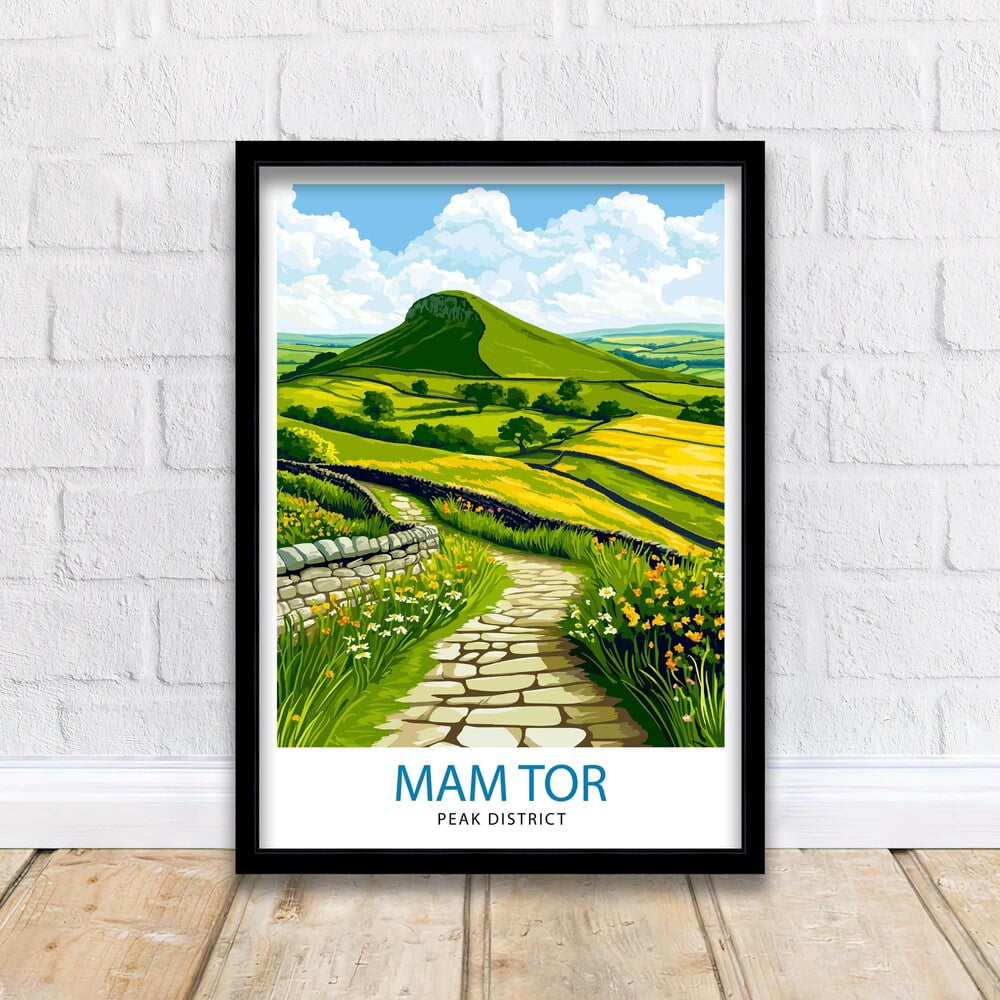 Vesco Mam Tor Peak District Travel Poster Wall Decor Wall Art Art Print ...