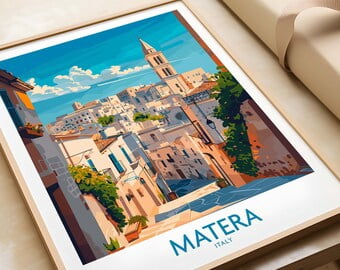Vesco Matera Wall Art Italy Travel Poster Artwork Present Home, 24x36 ...