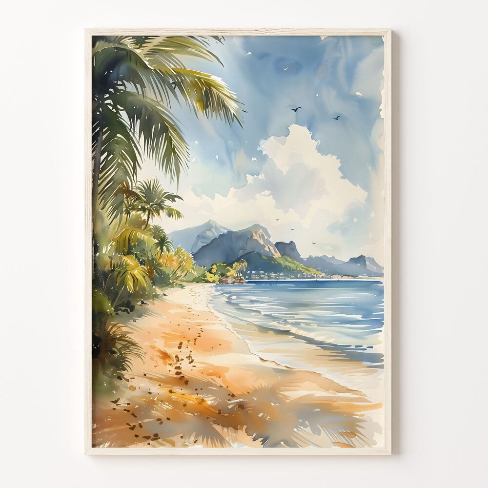 Vesco Mauritius Print: Traditional Indian Ocean Travel Poster Art Print ...