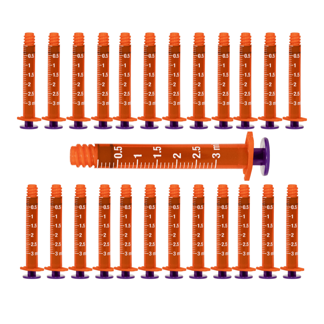 Vesco Medical ENFit Amber Syringes 3ml - Pack of 25 - Walmart.com