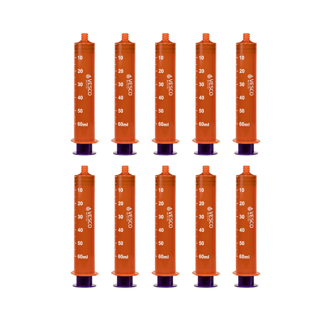 Vesco Medical ENFit Amber Syringes 60ml - Pack of 10 - Walmart.com